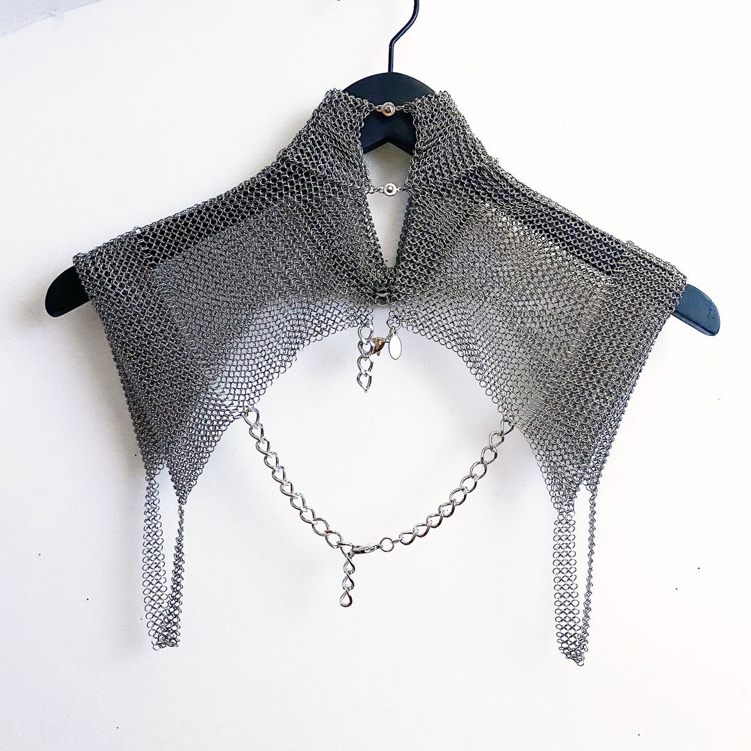 Falconiere Muscle Tee - Silver-Tone High Neck Harness - Chainmail Epau ...