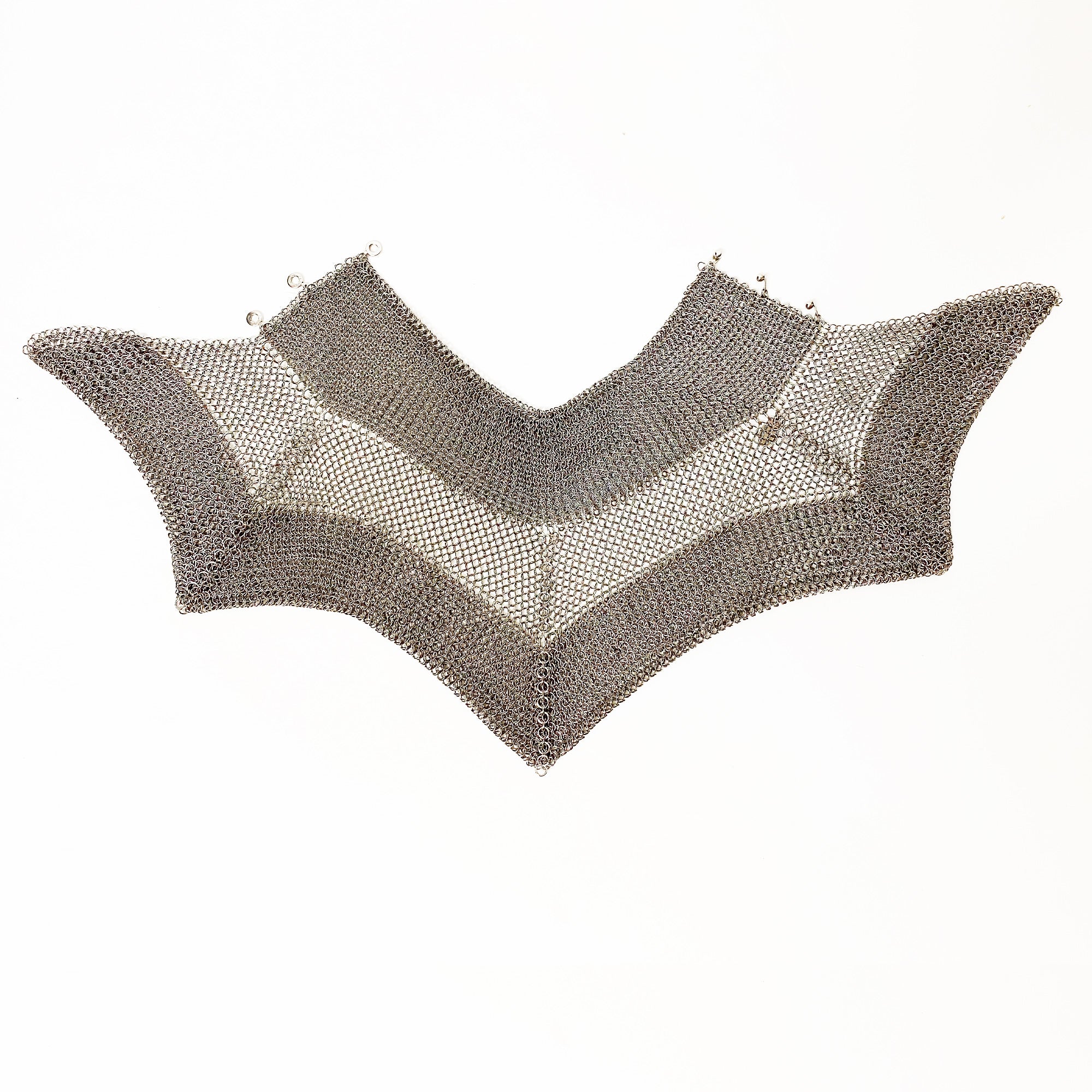 Falconiere Ruff Collar - Chainmail Cowl Neck Dicky - Silver Tone Gorge ...